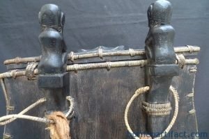 Tribal Carrier CONTAINER Backpack Headhunter Statue Sculpture