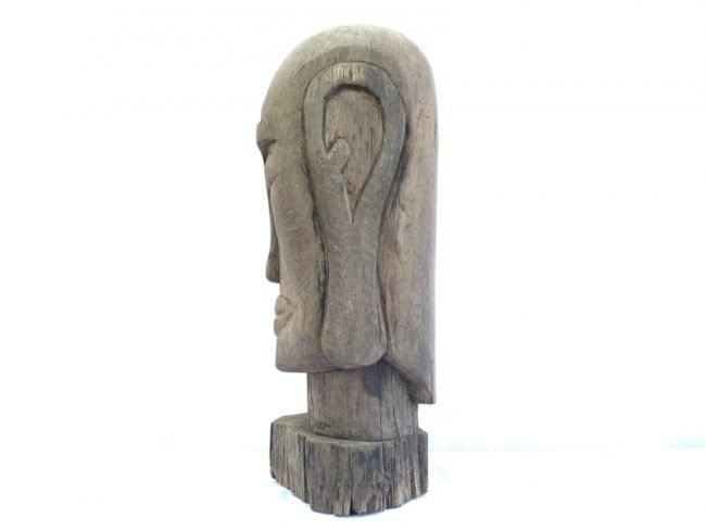 Head figure DAYAK WOODEN SKULL FACIAL Statue Sculpture Primitive