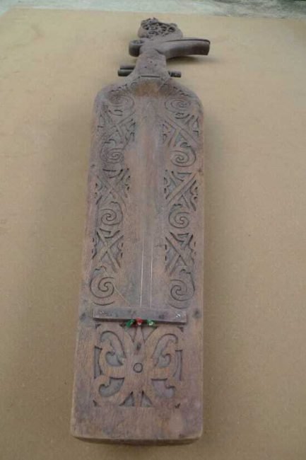 TRIBAL GUITAR BORNEO SAPE HORNBILL Musical Music Instrument