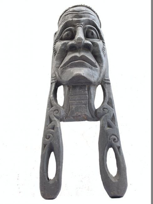 Old Sculpture / MASK IRONWOOD Penan Nomadic Face Wall
