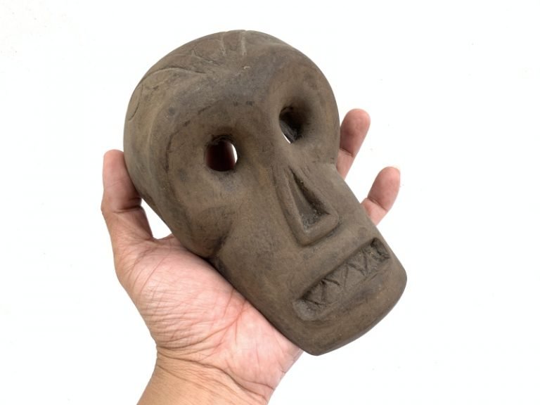 Skull Mask Tribal Face Facial Artefact Wall Pub Garden Deco Art Borneo