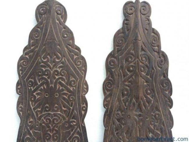 BORNEO SHIELD ONE PAIR Dayak Asian Armor Tribal Panel Carving