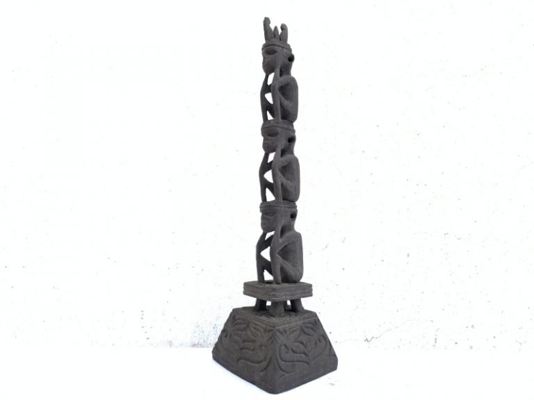 Antique Effigy RITUAL POLE Dayak Bahau Guardian Sculpture Artifact