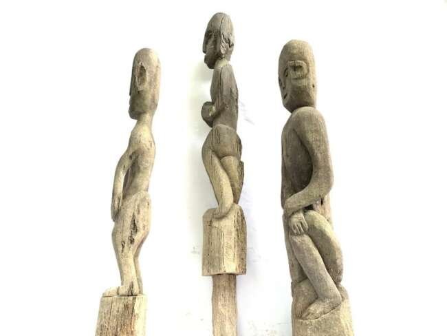 Eroded Weathered Statue Dayak Guardian Figurine Sculpture
