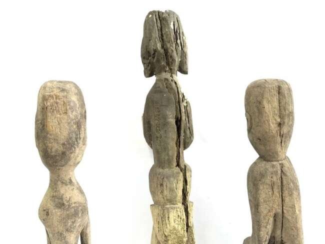 Eroded Weathered Statue Dayak Guardian Figurine Sculpture