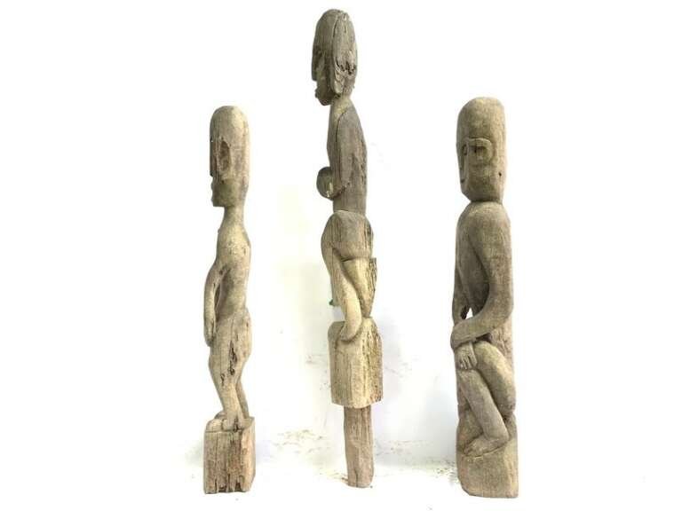 Eroded Weathered Statue Dayak Guardian Figurine Sculpture