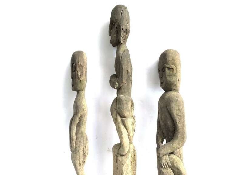 Eroded Weathered Statue Dayak Guardian Figurine Sculpture
