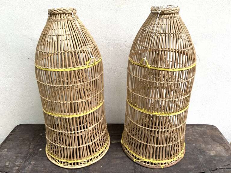 Traditional Fish Trap Bubu Lantai Rattan Lure Bait Trap Fishing