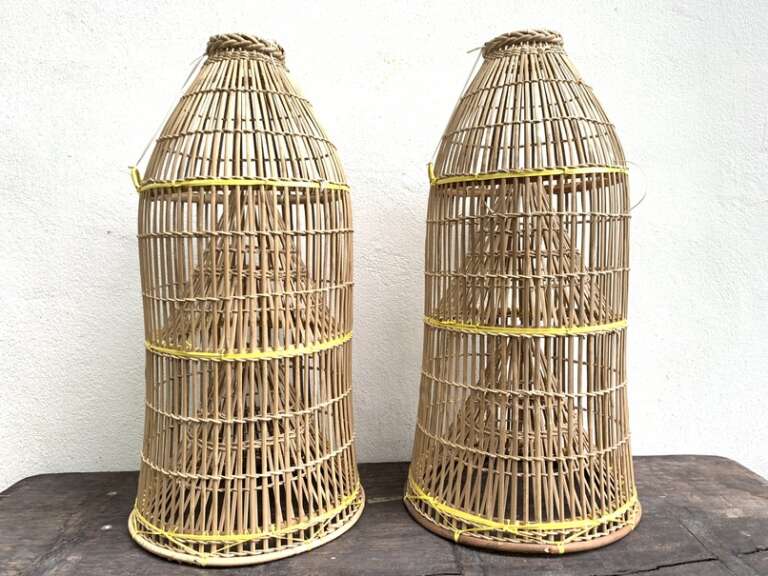Traditional Fish Trap Bubu Lantai Rattan Lure Bait Trap Fishing