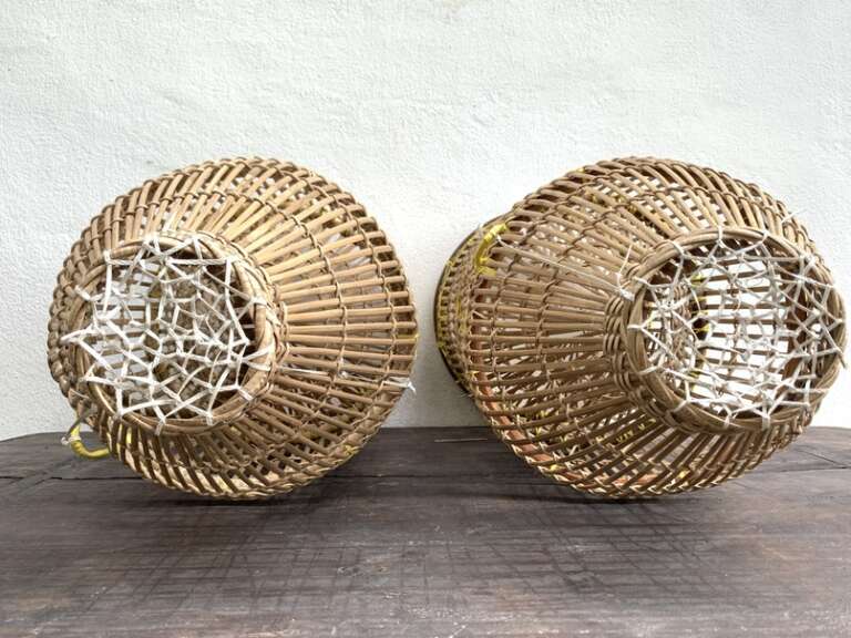Traditional Fish Trap Bubu Lantai Rattan Lure Bait Trap Fishing