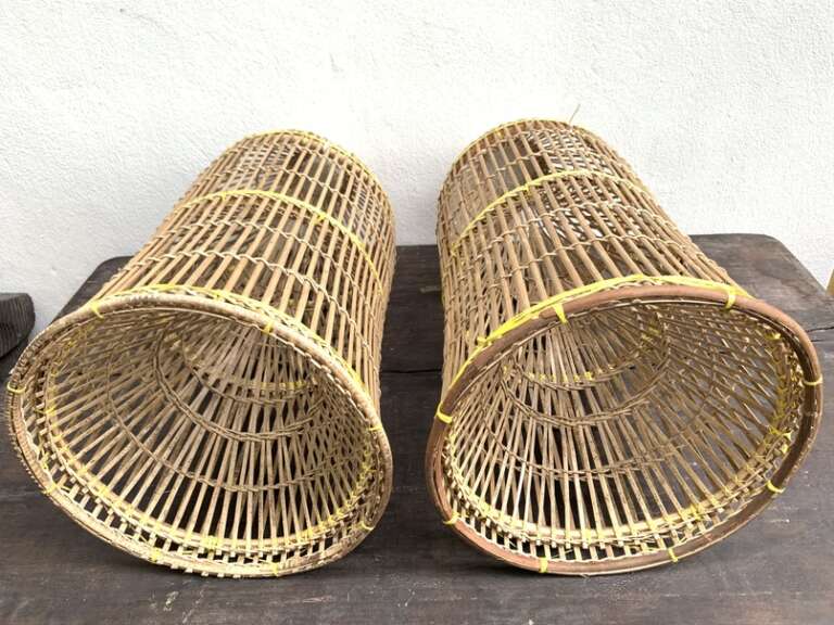 Traditional Fish Trap Bubu Lantai Rattan Lure Bait Trap Fishing