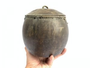 ANTIQUE RICE POT Borneo Brass Artifact Tribal Asia Native Cooker