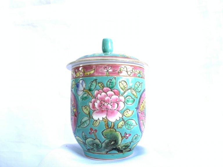 peranakan utensils RARE OLD NYONYA COVERED TEACUP Cup Asian