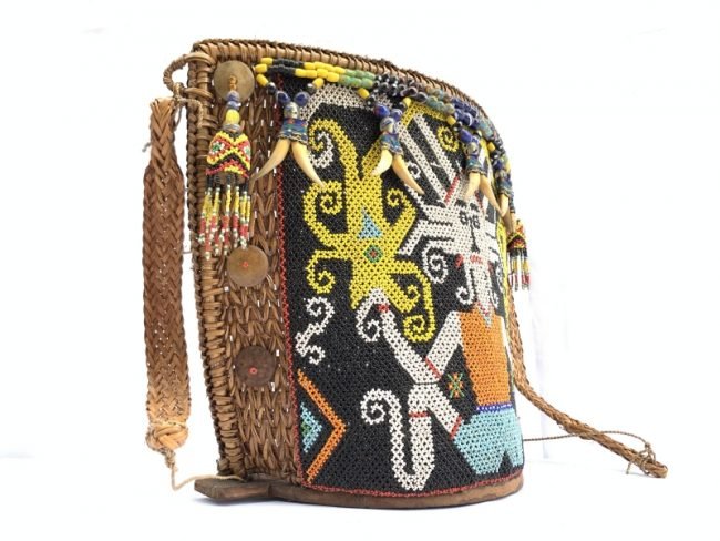 Tribal Child Carrier Baby Bag Tribe Borneo Headhunter Artifact