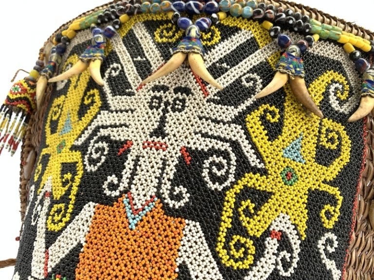 Tribal Child Carrier Baby Bag Tribe Borneo Headhunter Artifact