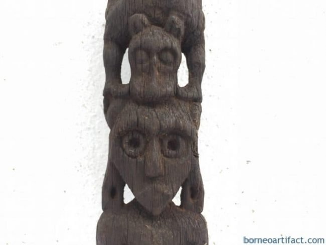 ethnic STATUE ON STAND Antique Authentic Weathered TRIBAL FIGURE