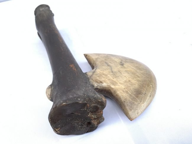 Tribal Axe Jaw Bone Weapon Kapak Jawa Hindu Stone Blade Knife
