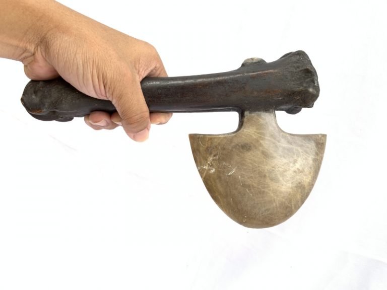Tribal Axe Jaw Bone Weapon Kapak Jawa Hindu Stone Blade Knife