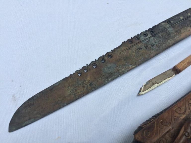 parang ilang Deer Horn Double Blade Weapon Knife Samurai Sword Arms