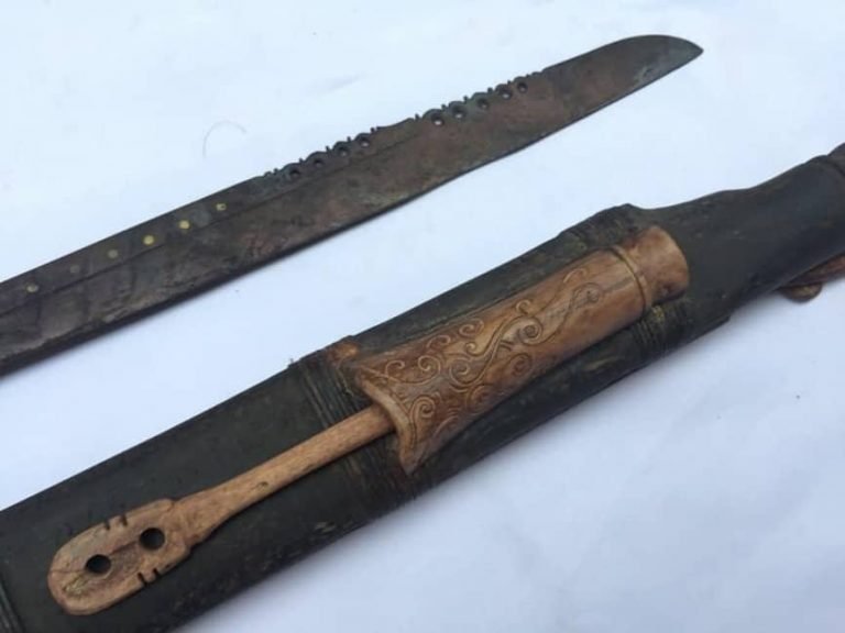 parang ilang Deer Horn Double Blade Weapon Knife Samurai Sword Arms