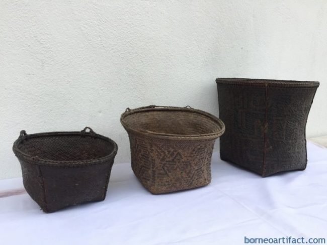 IBAN BASKET ANTIQUE Hand Woven Craft Dayak Borneo Handmade