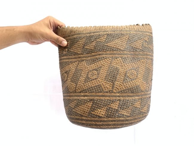 Traditional Borneo (Large 250mm) Weaving Woven Fiber Art Rattan Bag