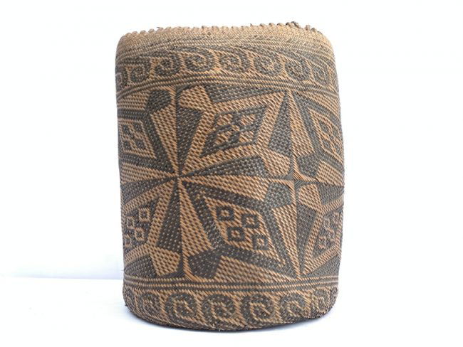 Woven 280mm Traditional Borneo Weaving Fiber Art Rattan Bag Asian