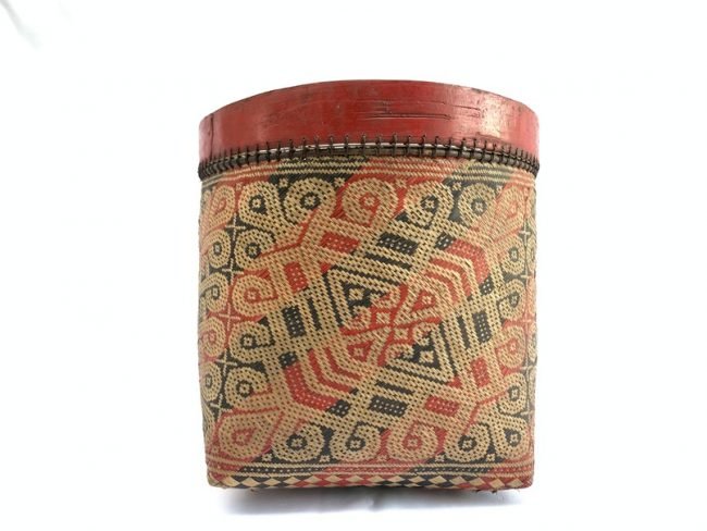 Weaving LARGE Old Tribal Borneo Basket Dayak Fiber Art Asian