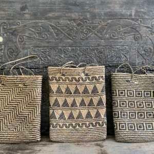 Rattan Backpack ANTIQUE Farming Basket 1 Pair Traditional Weaving