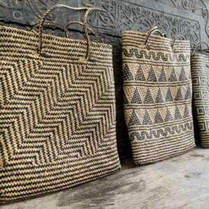 Rattan Backpack ANTIQUE Farming Basket 1 Pair Traditional Weaving