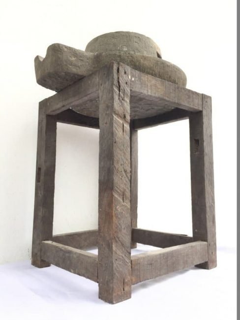 STONE GRINDER ANTIQUE Grind Primitive Asian Traditional Tool