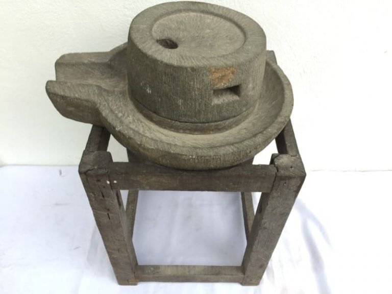 STONE GRINDER ANTIQUE Grind Primitive Asian Traditional Tool