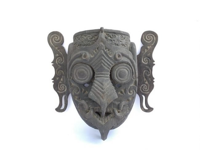 WALL MASK KENYAH DEMON MASQUE Dayak Borneo Wood Carving