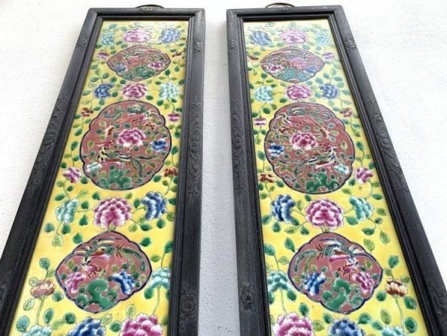 NYONYA PAINTING Porcelain Peranakan Wall Drawing Deco Asia