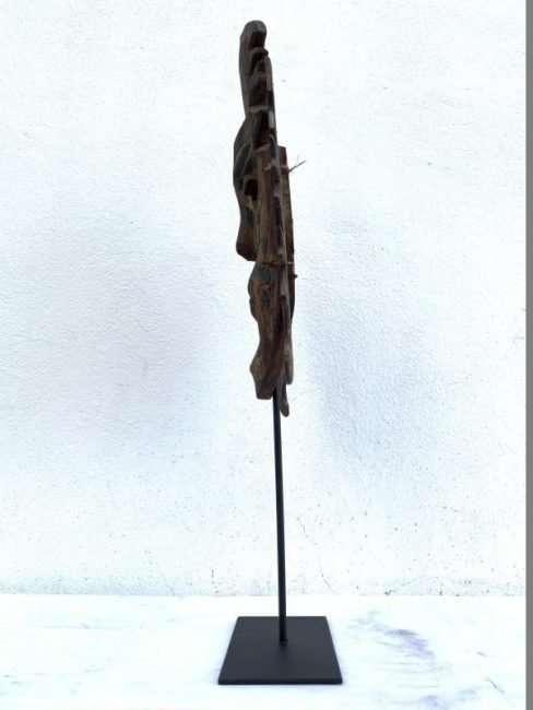 Dayak Mask Headhunter Tribal Face Sculpture Figure Figurine
