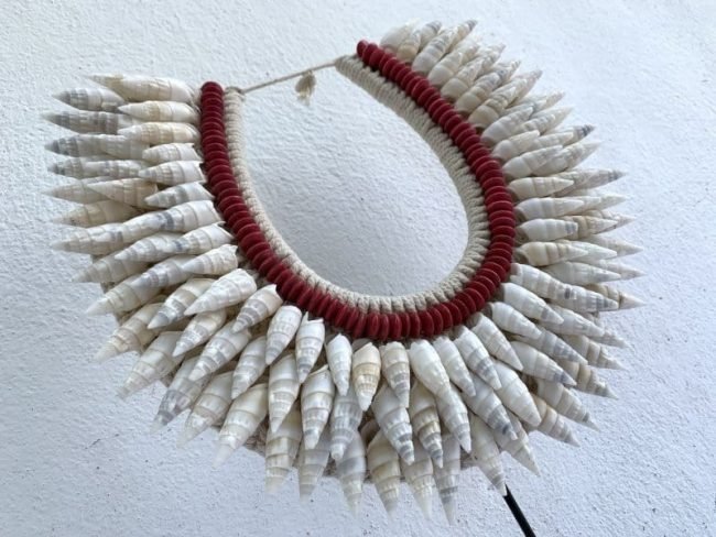 shell artwork Tribal Necklace Seashell Jewelry Home Hawaii Asian artifact