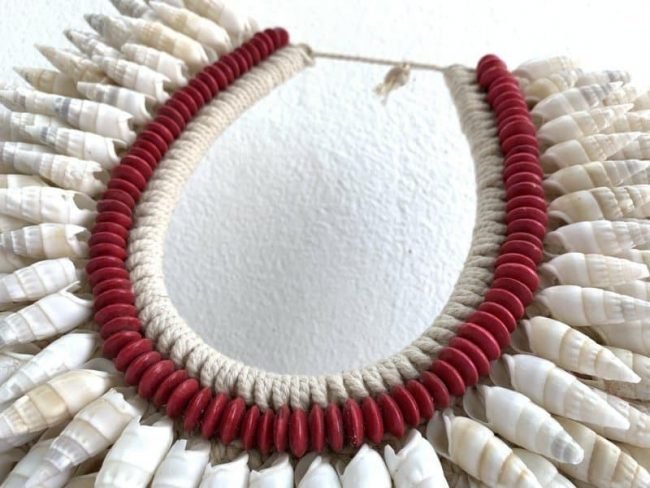 shell artwork Tribal Necklace Seashell Jewelry Home Hawaii Asian artifact