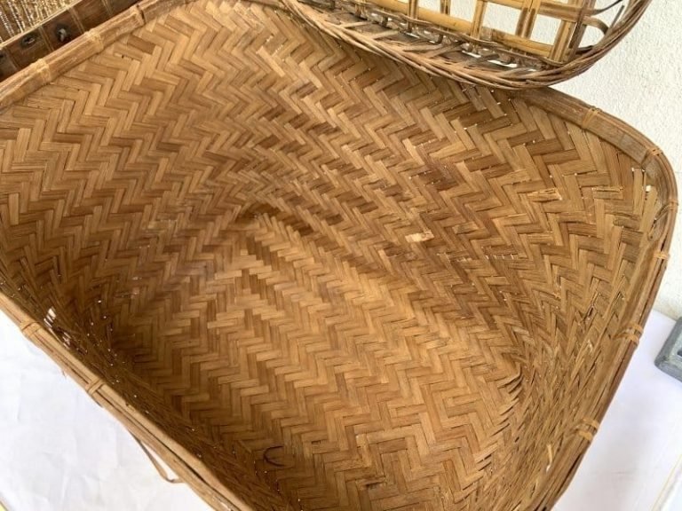 Antique Basket Farm Chinese China Chest Weaving Fiber - Asian antique ...