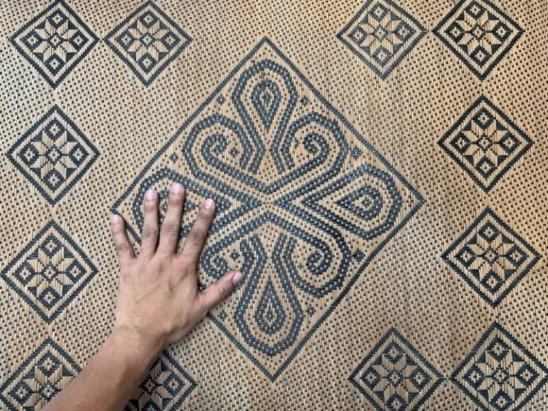 Dining Mat Old Rattan Panel Fiber Art Weaving Woven Painting