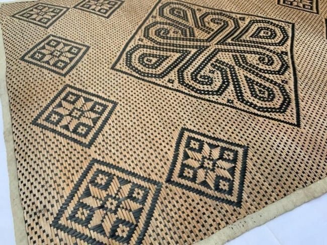 Dining Mat Old Rattan Panel Fiber Art Weaving Woven Painting