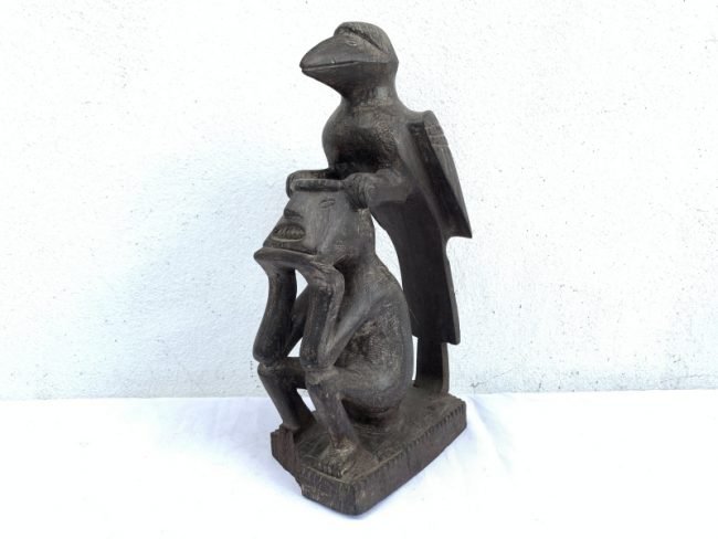 Mythical Bird & Man Antique Hardwood Statue Figure Figurine Borneo Asia