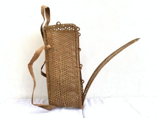 Farming Basket 680mm Traditional Rattan Backpack Weaving Bag Asia