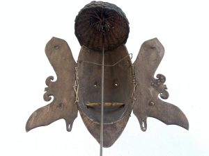 Tribal Wooden Mask OLD Borneo Dancing Hudog Artifact Sculpture