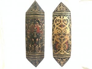 PAINTED ARMOR (1 pair) SHIELD Hand Painted Tribal Artwork Painting
