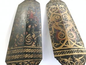 PAINTED ARMOR (1 pair) SHIELD Hand Painted Tribal Artwork Painting