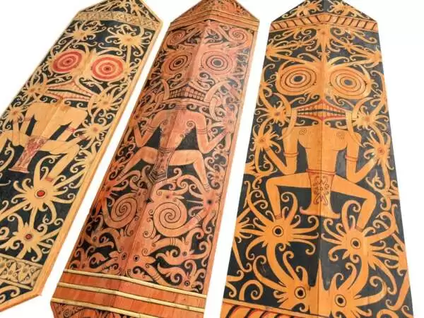 Painted Armor Shield Borneo Hand Painting Tribal Artwork Borneo