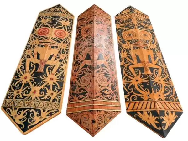 Painted Armor Shield Borneo Hand Painting Tribal Artwork Borneo