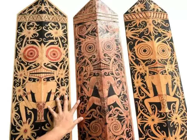Painted Armor Shield Borneo Hand Painting Tribal Artwork Borneo