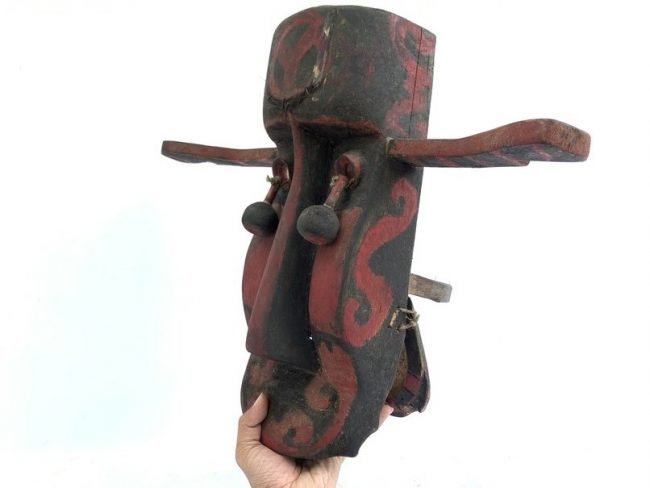 TRIBAL ARTICULATED MASK Bidayuh Dayak Borneo Wall Hanging