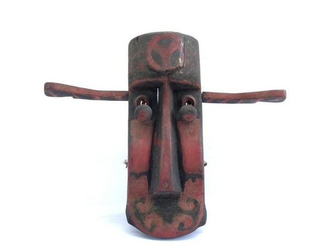 TRIBAL ARTICULATED MASK Bidayuh Dayak Borneo Wall Hanging
